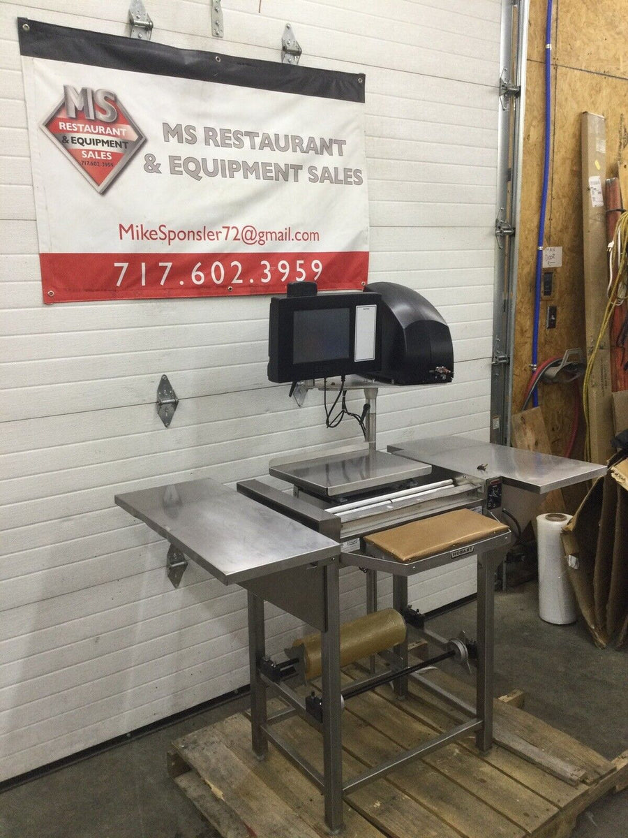 Hobart HWS-4 W/ Access Printer CPU Deli Grocery Scale 3 Roll Wrapper A ...