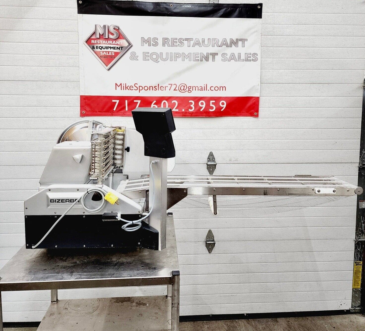 Bizerba A 404 FB Fully Automatic Slicer Stacker Bacon Meat w/ Conveyor ...