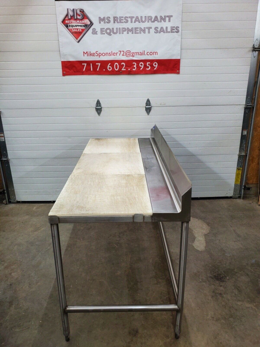 Poly Work Top Table 3 Section 72x30 w/ 6” Backsplash “NSF” SS Frame ...