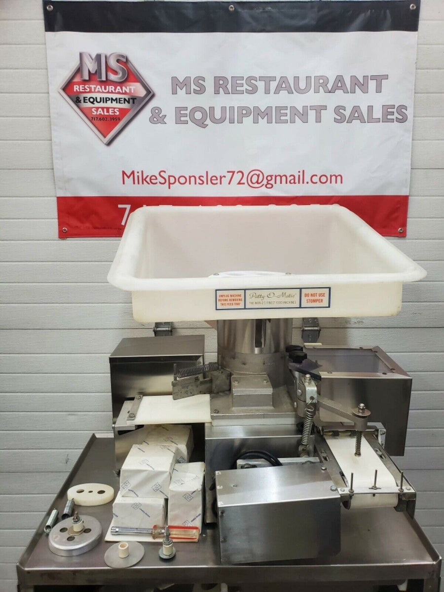 Patty-O-Matic 230A Patty Forming Machine NEW 75# Tub Shop Tested and W ...