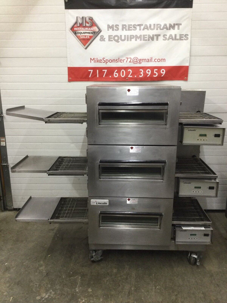 Lincoln 1132 Triple Stack 3ph 208v Electric Conveyor Pizza Oven Refurb ...