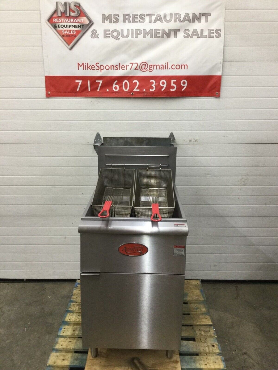 Avantco FF518 Nat. Gas 70-100lb SS Tube Floor Fryer 150,000 BTU – MS ...